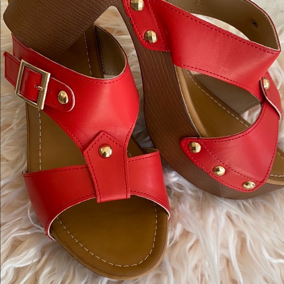 Styluxe | Shoes | Styluxe Red Platform Sandals Size | Poshmark